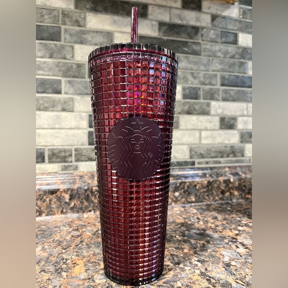 Starbucks | Kitchen | Starbucks Berry Plum Grid Disco Christmas Holiday ...